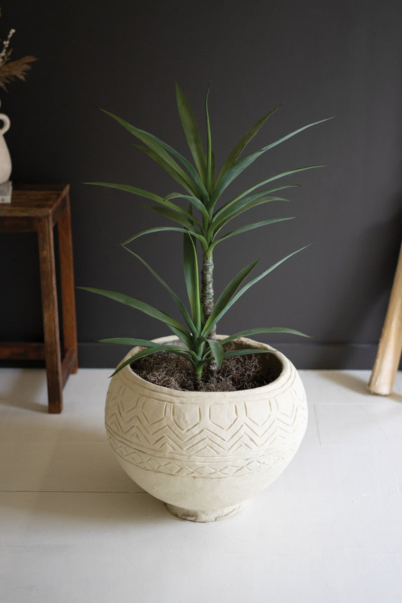Large Round Paper Mache Planter – Bombay Mercantile