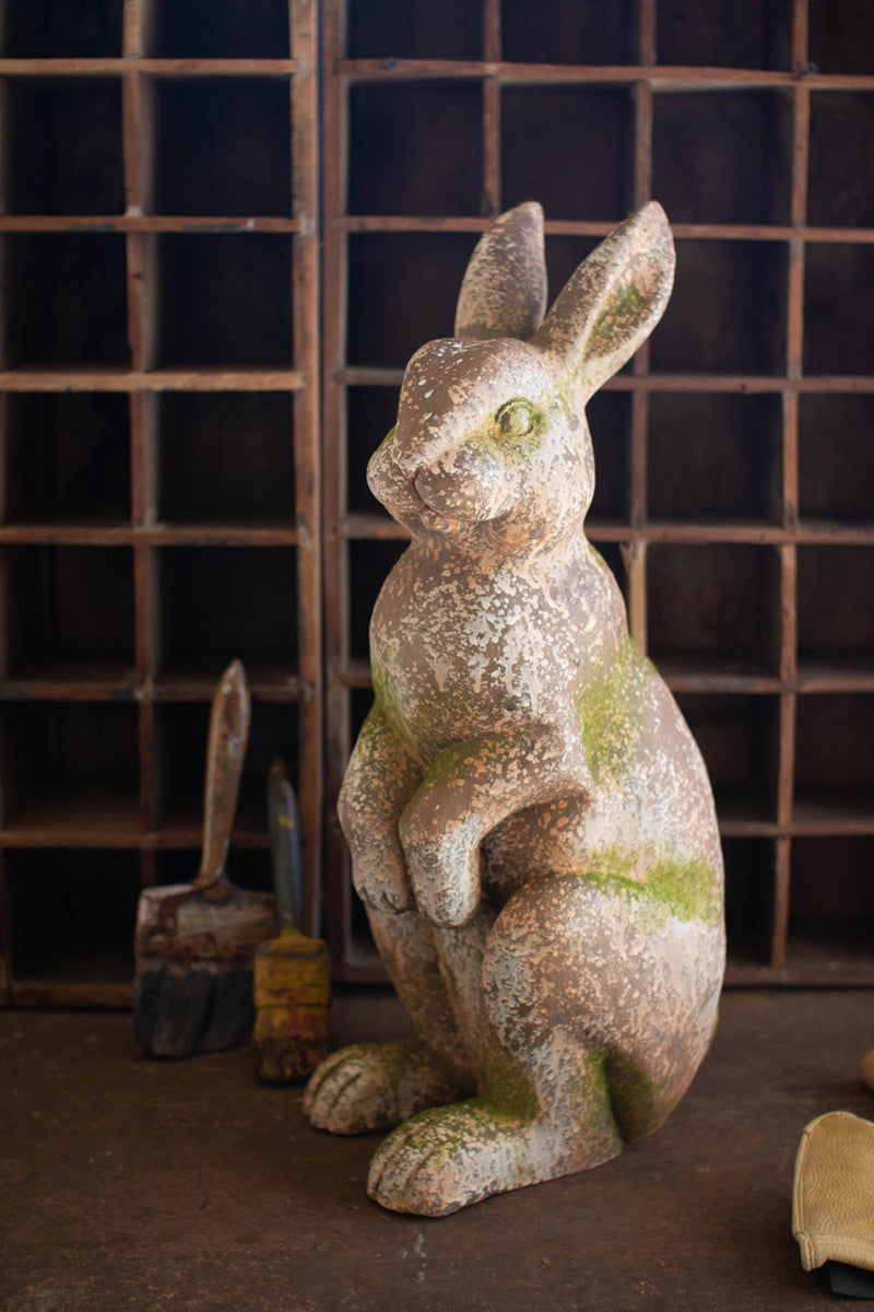 Faux concrete rabbit with head forward – Bombay Mercantile