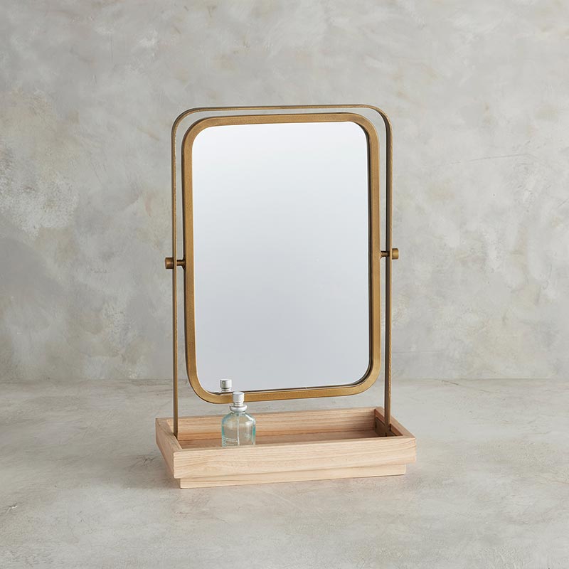 Rotating Rectangular Gold Mirror, Set of 2 – Bombay Mercantile