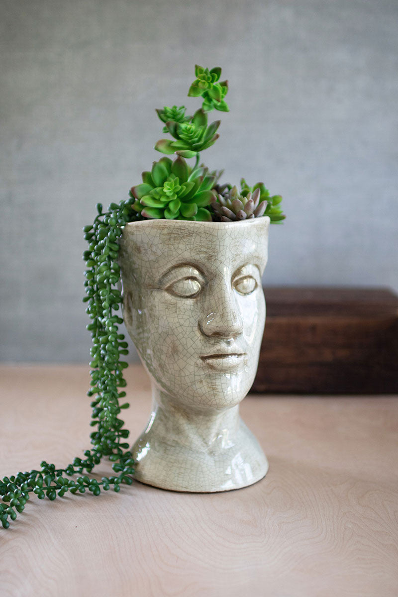 Ceramic head planter – Bombay Mercantile