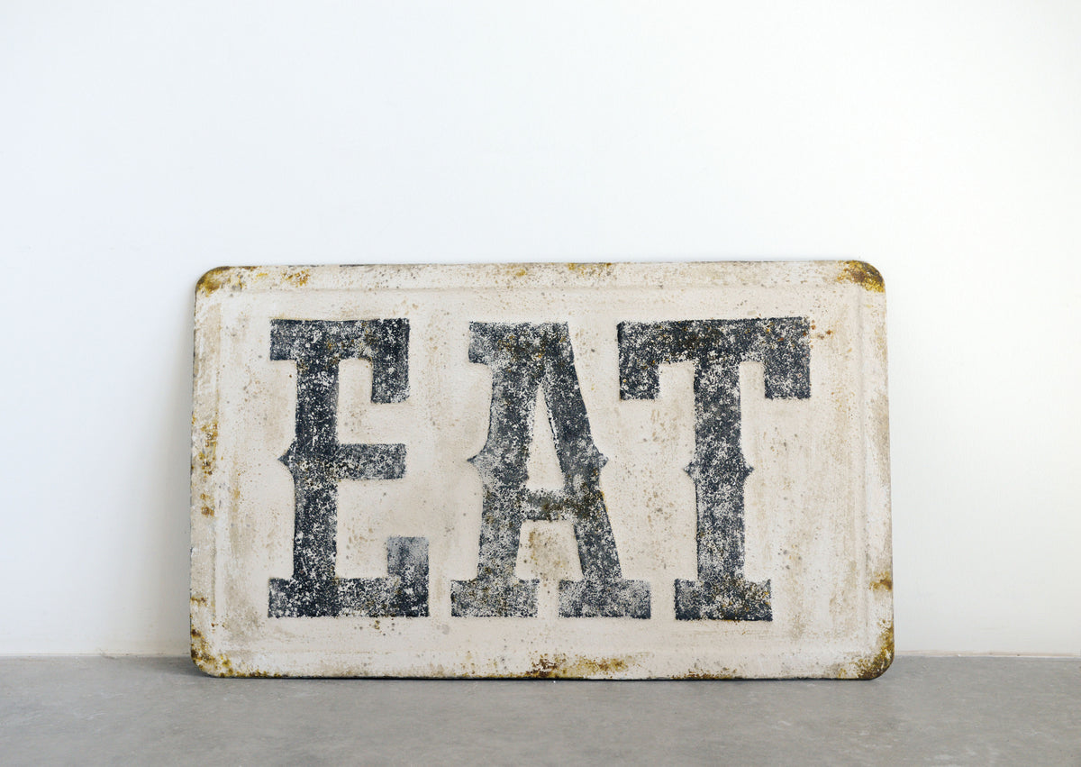 Embossed Metal Eat Sign – Bombay Mercantile