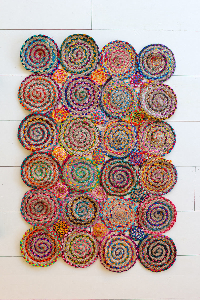 Multi color braided rug – Bombay Mercantile